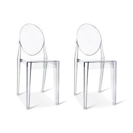 Set of Two Ghost Side Chairs Victoria