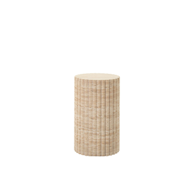 Cava Fluted Oval Beige Travertine Dining Table