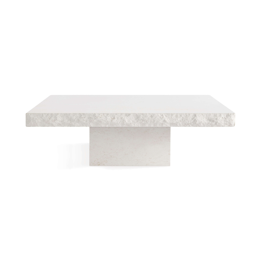 Aspen Square Textured Edge Stone Coffee Table with Square Pedestal...