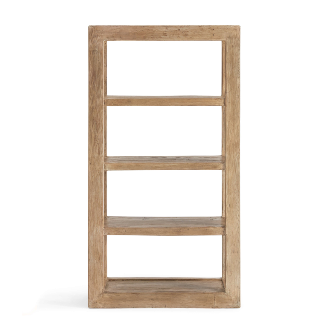 EM Wabi-Sabi Rustic Tall Reclaimed Wood 4-Tier Shelf