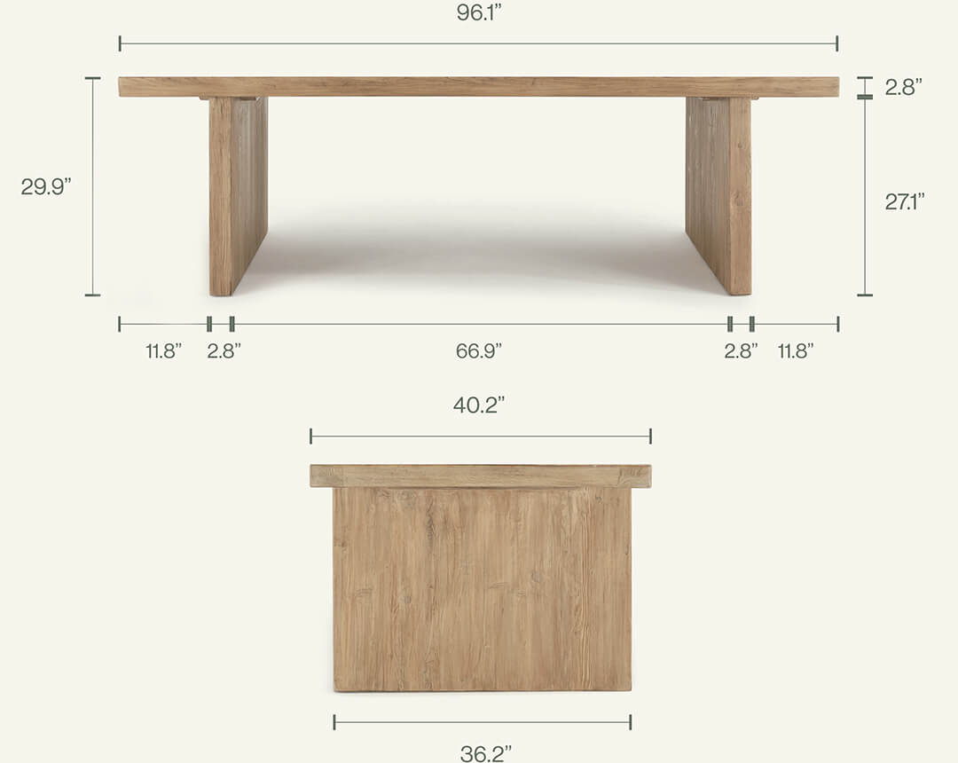 EM Wabi-Sabi Rustic Rectangular Reclaimed Wood Dining Table with...