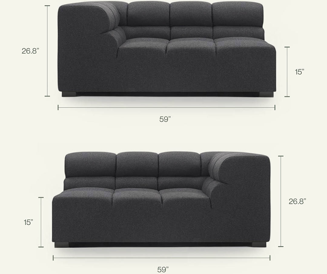 Tufted Sofa | TF008 Large Left Corner