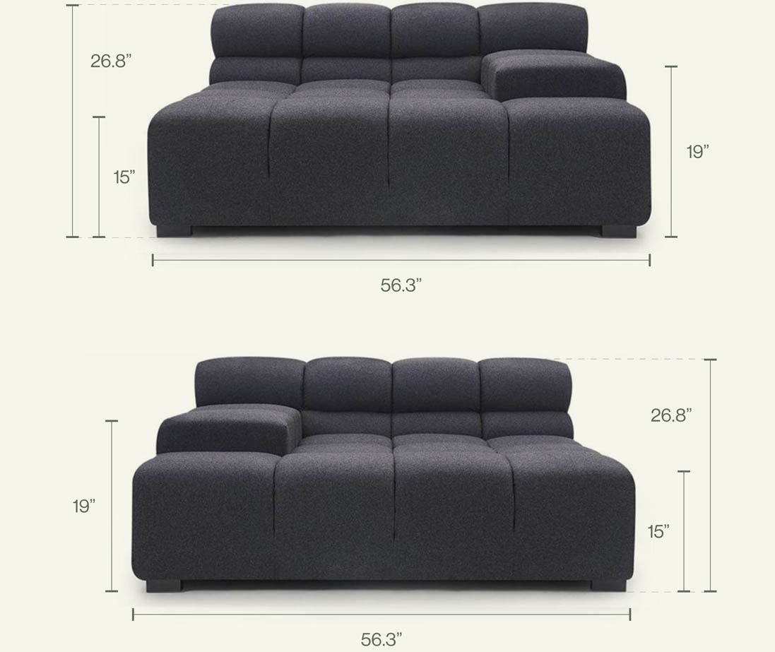 Tufted Sofa | TF021 Deep Large Left Armrest