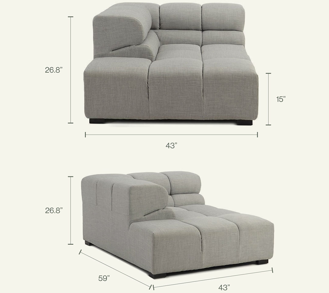 Tufted Sofa | TF024 Right Corner Half