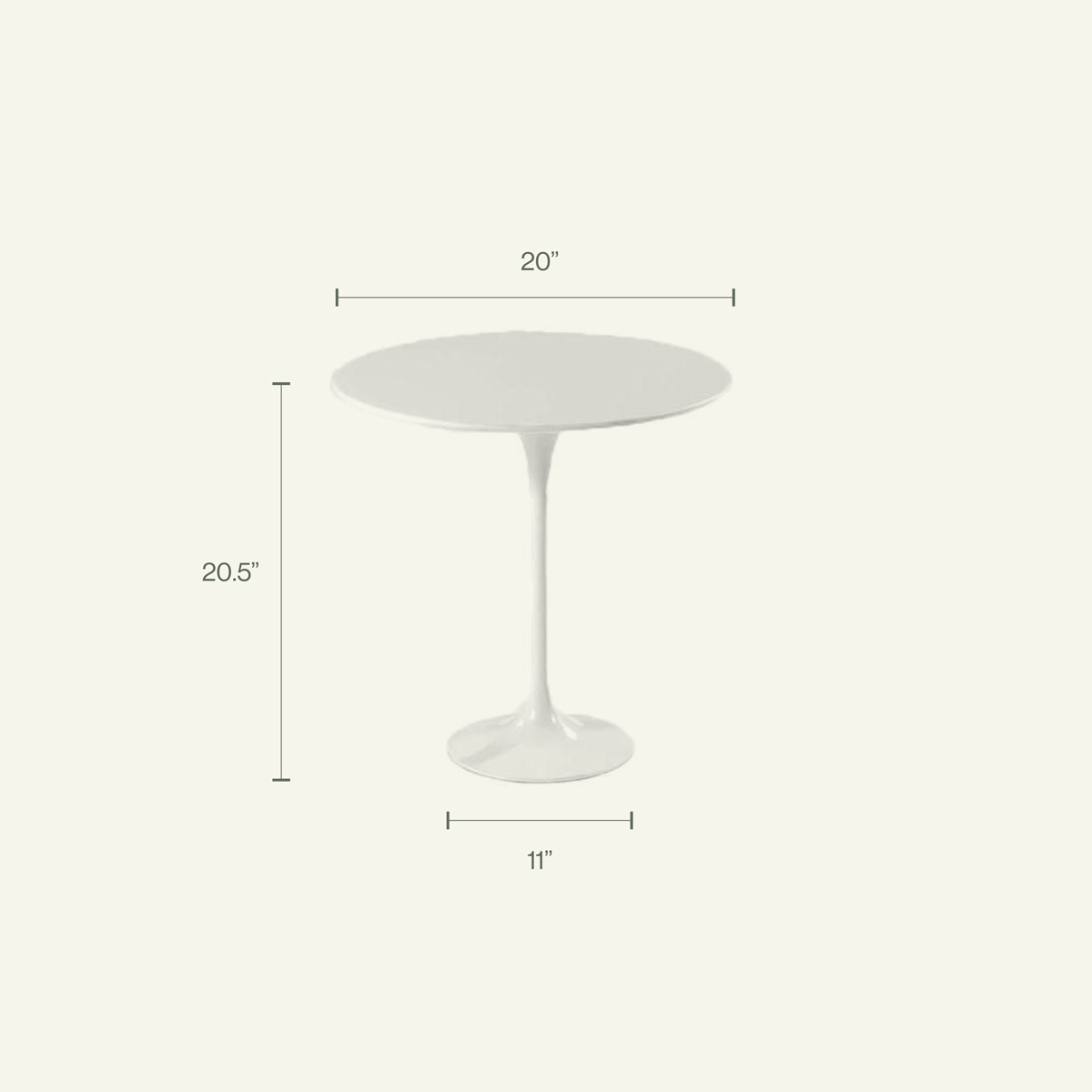 23% off White Lacquer Tulip Side Table