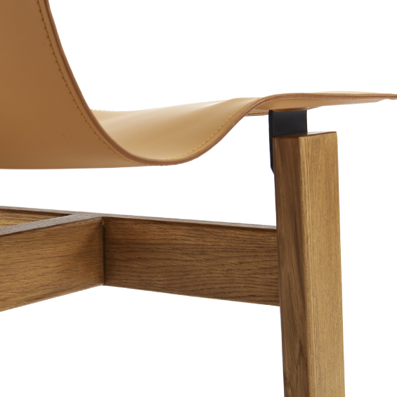 Angelo Mangiarotti Tre 3 Leather and Wood Dining Chair