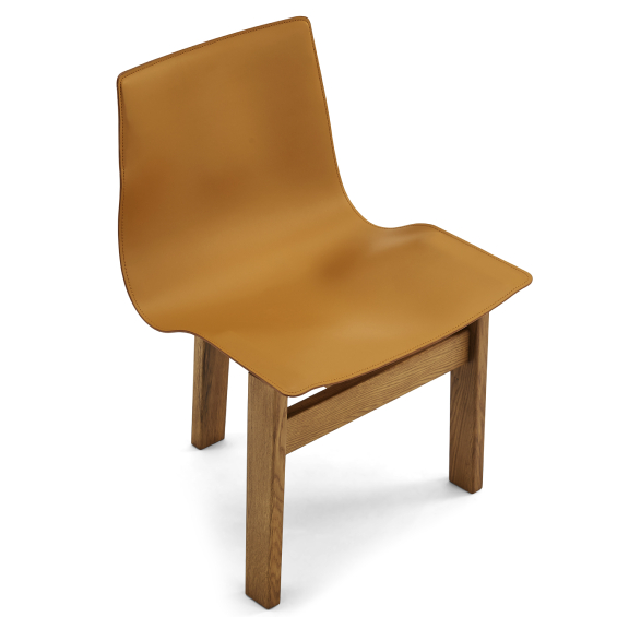 Angelo Mangiarotti Tre 3 Leather and Wood Dining Chair