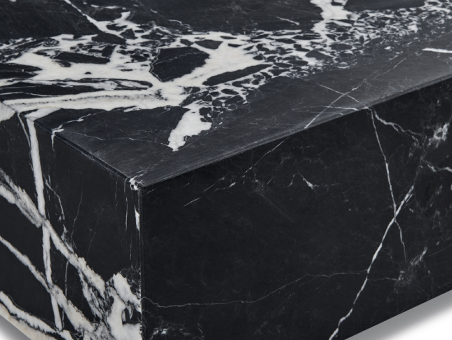 Giro Modern Rectangular Marble Low Profile Block Coffee Table