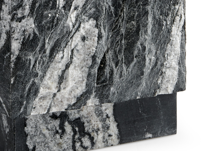 Onda Textured Stone Plinth Cube Side Table & Plinth Block Tall End...